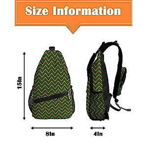 Sling Backpack, St. Patrick's Day Minimalist Green Retro Texture Waterproof Lightweight Small Sling Bag, Travel Chest Bag Crossbody Shoulder Bag Hiking Daypack for Women Men