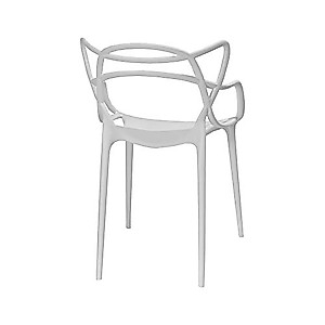 Mod Made Mid Century Modern Molded Plastic Loop Chair (Set of 2), White