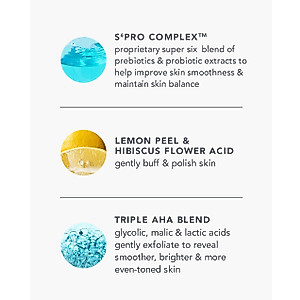 TULA Skin Care Take Care + Polish - Revitalize & Cleanse Body Exfoliator, 2-in-1, Buffs Away Dull Skin & Improves Skin Texture, Contains AHAs, Lemon, and Hibiscus, 8.1 fl oz.