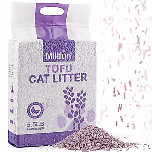 Dust-Free Lavender Cat Tofu Litter - Fast Drying, Ultra Absorbent Clumping Pellets, Less Scattering