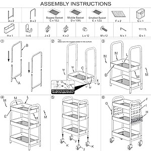 Rolling Utility 3 Tier Organizer Cart with Wheels - Metal Craft Storage Cart with DIY Dual Pegboards, Removable Baskets Hooks for Office, Home, Kitchen, Classroom (Green)