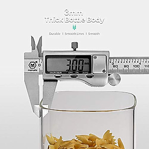 ComSaf Airtight Glass Storage Canister with Wood Lid (50oz), Clear Food Storage Container Jar with Sealing Bamboo Lid for Noodles Flour Cereal Rice Sugar Tea Coffee Beans, Set of 3