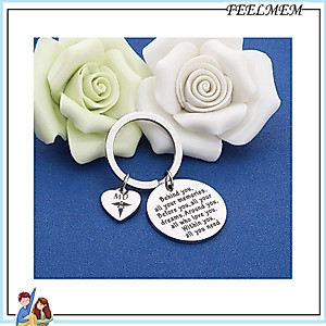 FEELMEM MD Keychain Future Medical Doctor Gifts Behind You All Your Memories Before You All Your Dreams Keychain Nursing Jewelry MD Gift Medical Student Graduation Gift (MD)