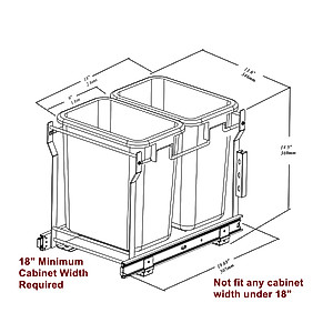 Silverline Double 20 Qt. Kitchen Cabinet Pull-Out White Waste Container Recycle Trash Can