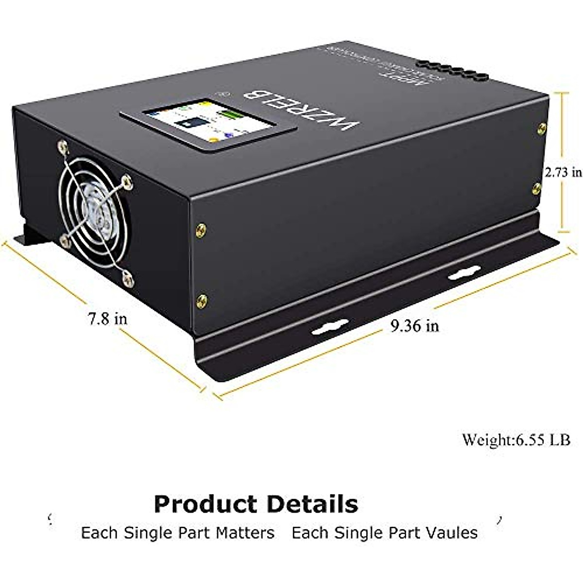 WZRELB 60A MPPT Solar Charge Controller 12V/24V/48 Auto , 18V/36V Manual, Battery Charger Controller，LCD Full Touch Screen Design
