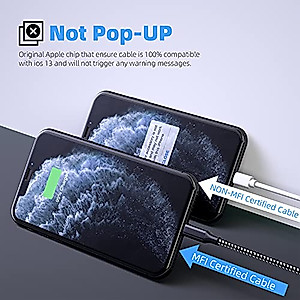 iPhone Charger [Apple MFi Certified] 3pack 10FT Long Lightning Cable Fast Charging High Speed Data Sync USB Cable Compatible iPhone 13/12/11 Pro Max/XS MAX/XR/XS/X/8/7/Plus/6S (Blacl)