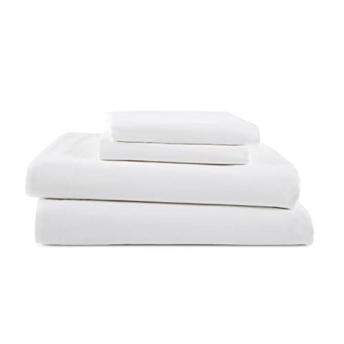 Martex 225 Thread Count Cotton Rich Bed Brushed Cotton Blend Super Soft Finish Easy Care Machine Washable Wrinkle Resistant Bedroom Guest Room 4 piece Sheet Sets, Full, White