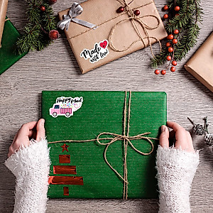 Muminglong Thank You Sticker, Small Business, Handmade Sticker, 500 PCS (Happy Mail Truck, Yellow, Cartoon Truck Style)