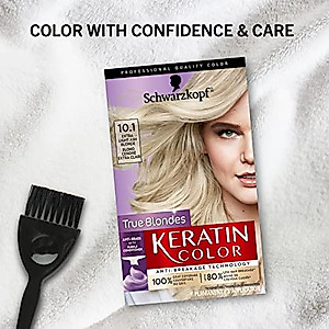 Schwarzkopf Keratin Color Permanent Hair Color Cream, 10.1 Extra Light Ash Blonde, 1 Kit