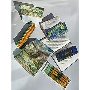 7 pcs of 20x25cm high Precision Printed Painting of Van Gogh Cotton Canvas,Fabric for Sewing,Fabric for Making Bags, Quilting,Wall Decor,Cotton DIY Sewing Materials Fabric