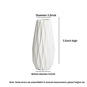 White vases for Flowers Modern Simple Ceramic Dried Flower vase Rivet Modern Angled Stoneware Home Decor Flower Vase -7.5inch, White