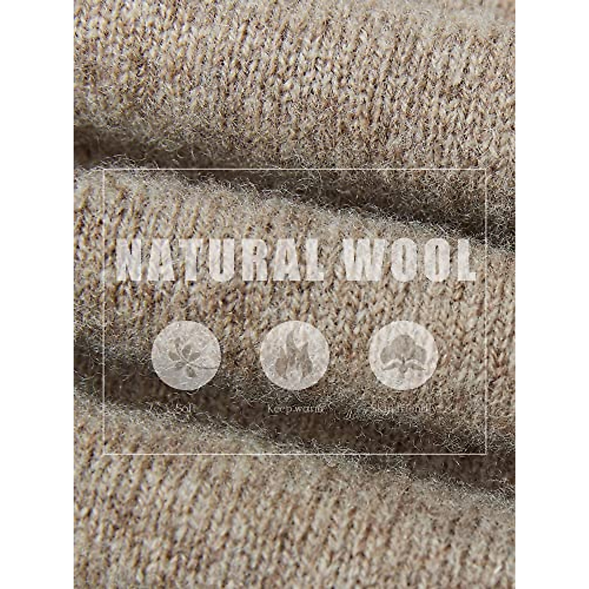 LINY XIN Turtleneck Sweater Women Fall Winter Sweater Long Sleeve Warm 100% Merino Wool Knit Pullover Sweater Tops (Tan,M)