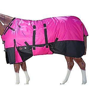 HILASON 600D Winter Waterproof Poly Horse Blanket Belly Wrap Pink | Horse Blanket | Horse Turnout Blanket | Horse Blankets for Winter | Waterproof Turnout Blankets for Horses | Blankets for Horses