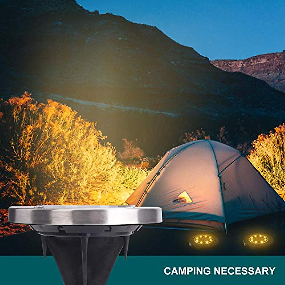 Solar Lights for Landscape Outdoor Garden, LEFYR 4 Pack 8 LED Solar Ground Lights Bright IP65 Waterproof Backyard Landscape Lighting Solar Powered Disk Natural Spotlight for Lawn Pathway Yard Driveway