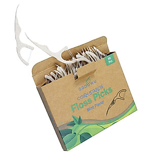 Odogwu Corn Starch Dental Floss Picks (200 Count),Eco Friendly,Sustainable,Zero Waste