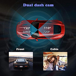 3 Channel Cam Front & Rear Inside - 1080P Camera for Cars - Dashcam Three Way Car Camera with IR Night Vision - Loop Recording, G-Sensor,Parking Monitor/2224