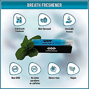 JawForce Jaw Exerciser for Men & Women, Small Size Jawline Exerciser with Breath Freshener - Define your Jawline and Neck - Black Advanced Level