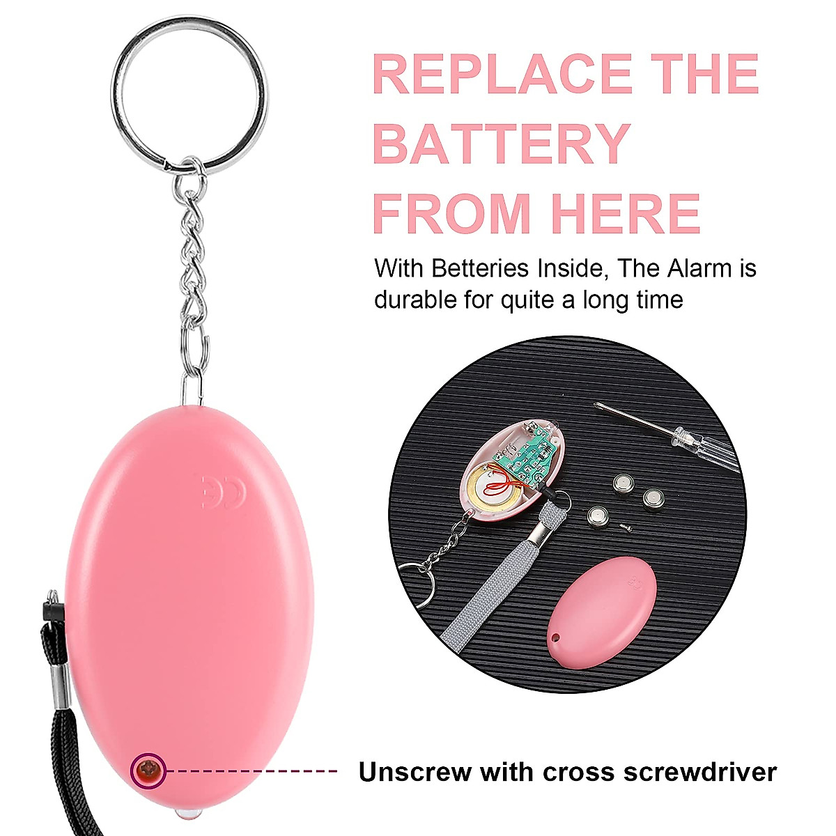 Safe Sound Personal Alarm, 12 Packs 140DB Personal Security Alarm Keychain with LED Lights, Emergency Safety Alarm for Women, Men, Children, Elderly