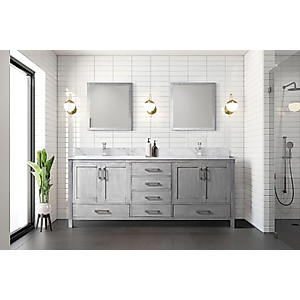 Lexora Jacques 80 in. W x 22 in. D Distressed Grey Double Bath Vanity