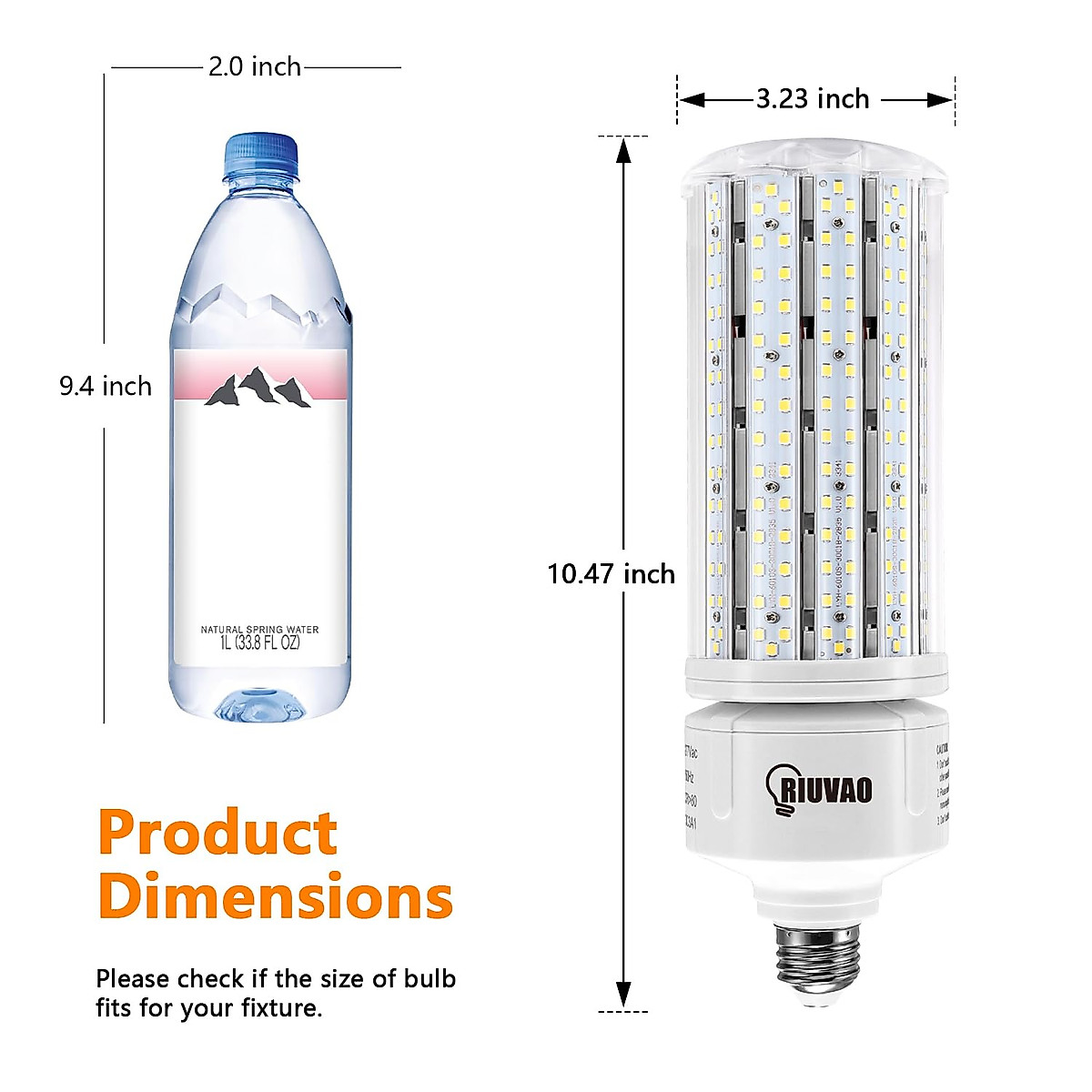 2 Pack 100W LED Corn Bulb, E26 /E39 Base Led Corn Light Bulb, Super Bright 15000lm 5000k Led Bulb, 1000W Equivalent CFL Metal Halogen HID Waterproof Led Corn Bulb for Outdoor Indoor Area Garage