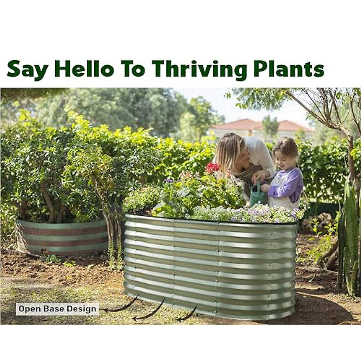 Galvanized Raised Garden Beds Outdoor // 4×2×2 ft Planter Raised Beds for Gardening, Vegetables, Flowers // Large Metal Garden Box (Silver) // Patent Pending Tool-Free Assembly