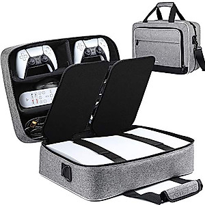 Ztotop Travel Case Compatible with PS5 , Carrying Case for PS5, Protective Travel Bag Holds PlayStation 5 Console, Controller, Games, Gaming Headset, Base and Other Accessories, Gray