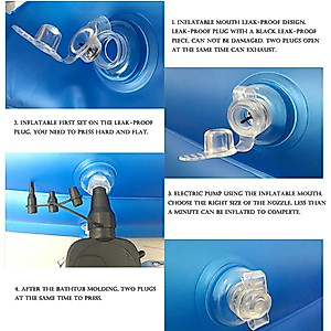 Double Inflatable Bathtub with Electric Air Pump and Bath Pillow Headrest, Portable Blow Up Bath Tub for Adults, Outdoor & Indoor Freestanding Foldable Spa Tub with Drainage Cup Holder