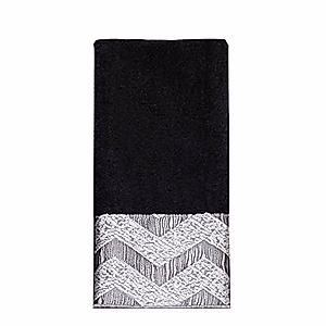 Avanti Linens Chevron Galaxy Collection, Fingertip Towel, Black