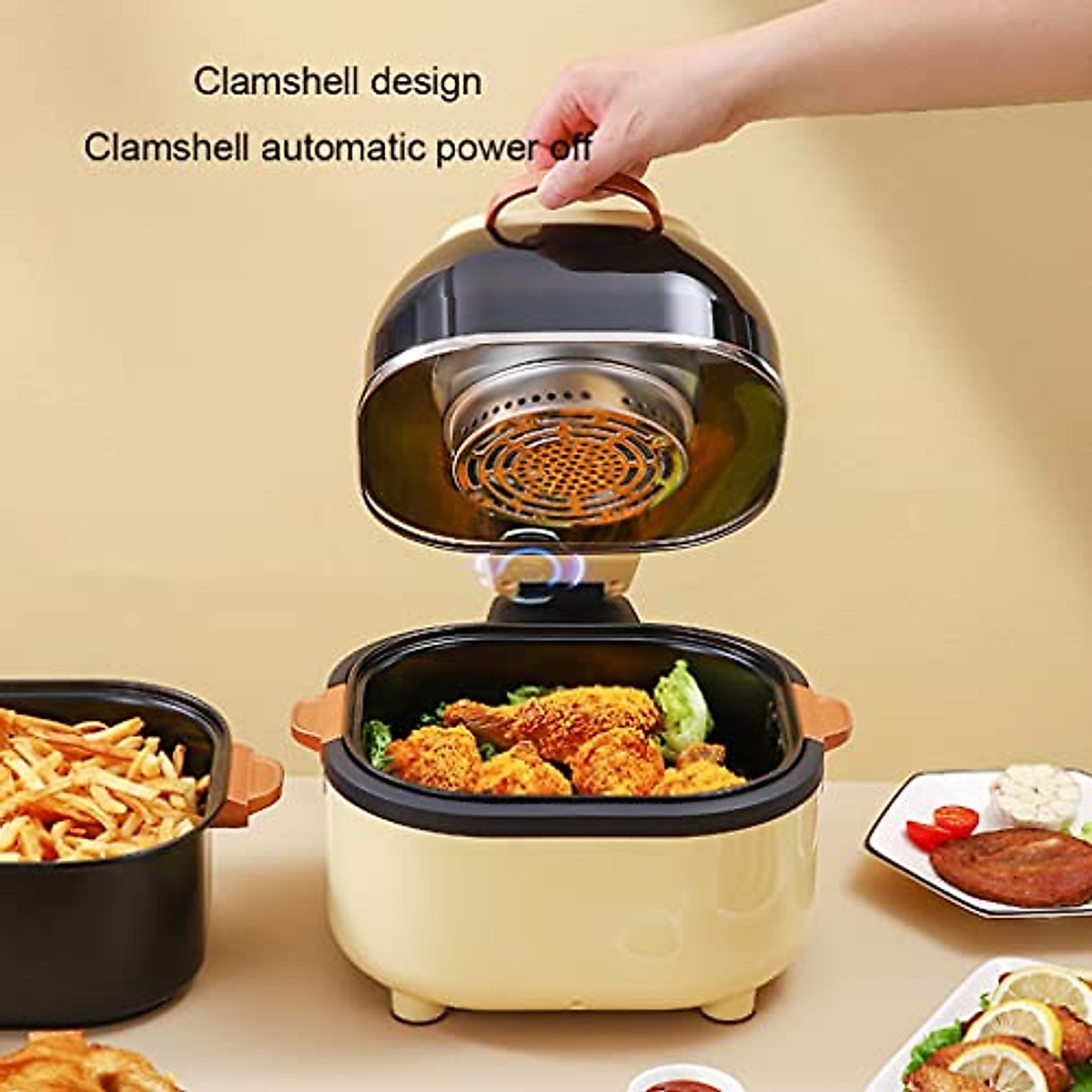 ELEdvb Air Fryer Household Multifunctional Fryer 6L Large Capacity air Fryer air Fryer Oil-Free French Fries Maker (Yellow 30 * 31 * 26cm) (Yellow 30 * 31 * 26cm) (Yellow 30 * 31 * 26cm)