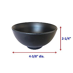 Lucky Star Melamine Round Bowls Soup Rice Desert Sauce, 4-3/8“ dia. X 2-1/4” H, Capacity: 8 oz, Black (20)