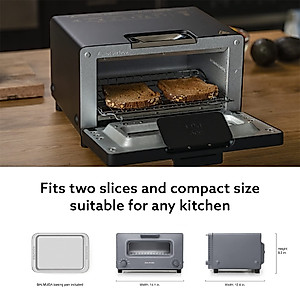 BALMUDA The Toaster | Steam Oven Toaster | 5 Cooking Modes: Sandwich Bread, Artisan Bread, Pizza & Pastry, Oven | Precise Heat Control | Steam Technology | Baking Pan | US Version | Gray