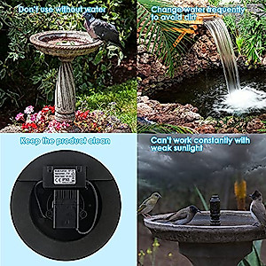 iYeHo Solar Powered Fountain Pump for Bird Bath,2021 Latest Upgraded Free Standing Solar Panel Water Pump for Garden Backyard Pond Pool Outdoor