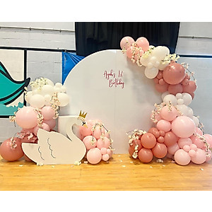 Dusty Pink Balloons 85Pcs Vintage Dusty Pink Balloon Garland Arch Kit 5/10/12/18 Inch Matte Latex Dusty Pink Balloons Different Sizes as Birthday Baby Shower Wedding Bridal Shower Party Decorations