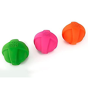 Hartz DuraPlay Ball Squeaky Latex Dog Toy, Neon Green, Neon Pink & Neon Orange, Large 3 Count Pack