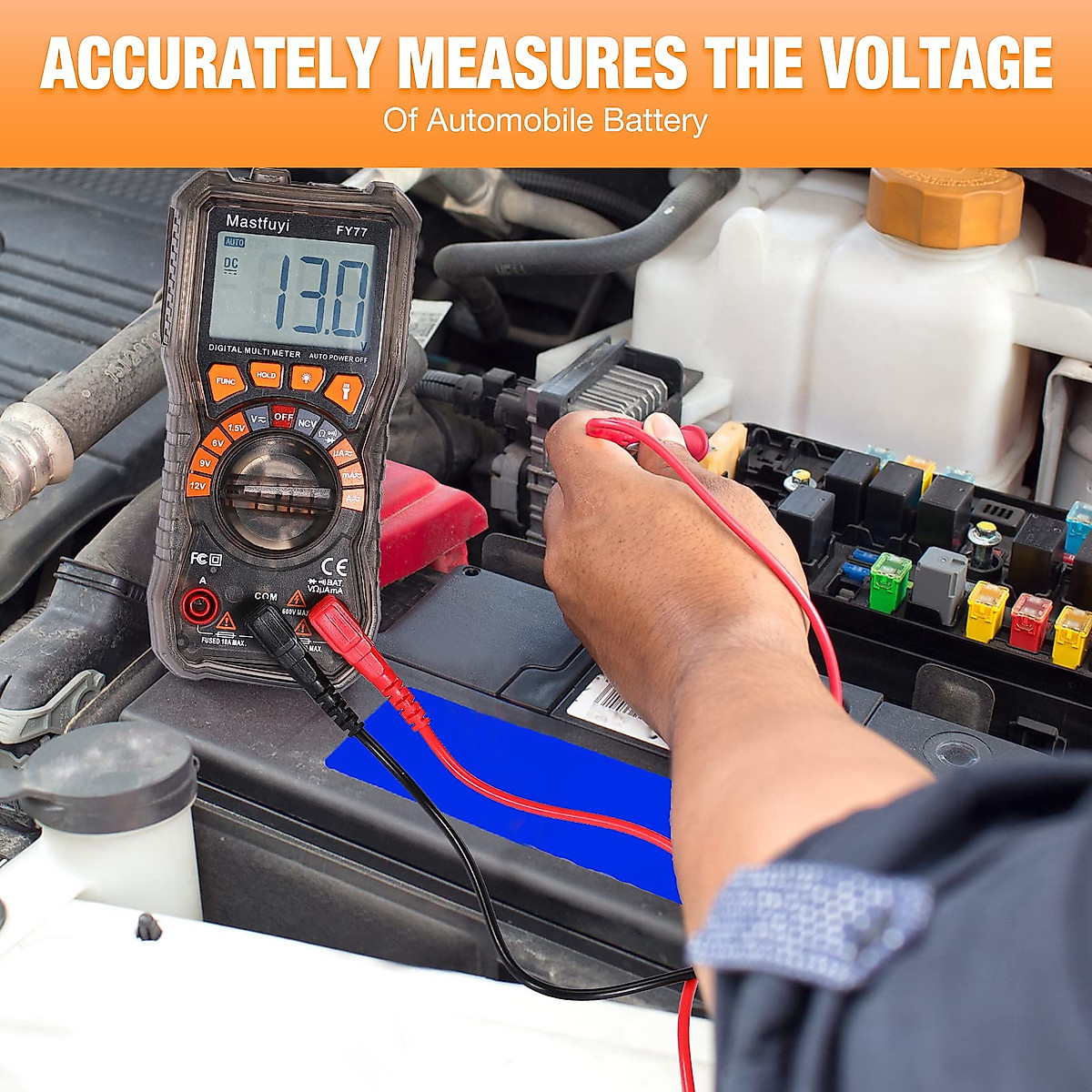 Mastfuyi Digital Multimeter, Multi Tester with NCV Non-Contact Voltage Detection, Battery Tester, Auto-Ranging Tests, True RMS 1999 Counts, AC/DC Current, AC/DC Voltage, Resistance, Continuity, Diode