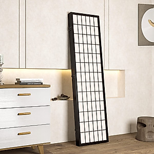 Salfanre Japanese Room Divider, 6 Panel Room Divider, Shoji Screen Room Divider, Folding Screen, Japanese Style, 5.6 Ft, Black