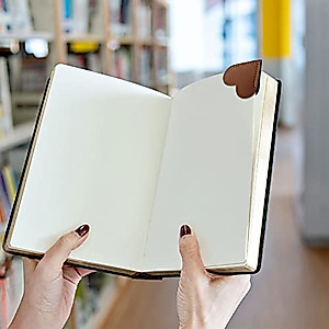 Leather Heart Bookmark, 6 Pcs Corner Page Book Marks for Women, Kids, Cute Bookmarks for Women, Handmade Book Accessories for Reading Lovers, Bookworms' Gifts (A-6PC)