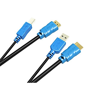 MT-VIKI 2 Packs USB HDMI KVM Cable 6ft 4K HDMI USB A to HDMI USB B Twin Cord for Standard KVM Switch