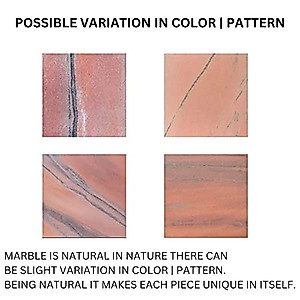 INA KI Natural Marble Tray | Natural Marble Color May Vary (Pink) - 14 x 8 Inches