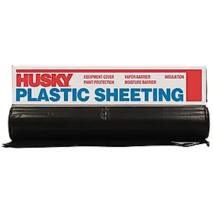 Husky CF0614B Plastic Sheeting, 14' x 100', Black