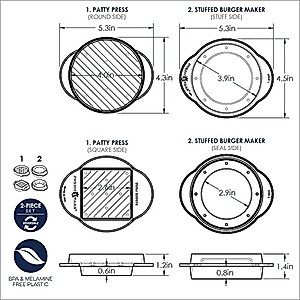 Nordic Ware 365 Indoor/Outdoor Stuffed Burger Maker and Patty Press