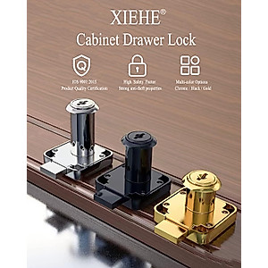 Zinc Alloy Office Desk Drawer Locks XIEHE 138 Furniture Wardrobe Cylinder Cam Wooden File Cabinet Keyed Alike Locker for Cabinet Door Cupboard Drawer Household Mailbox Letter Box Packs with Keys (2)