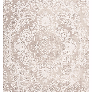 SAFAVIEH Reflection Collection Area Rug - 6' x 9', Beige & Cream, Boho Tribal Distressed Design, Non-Shedding & Easy Care, Ideal for High Traffic Areas in Living Room, Bedroom (RFT668A)