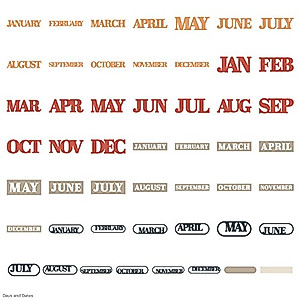 Cricut 2002574 Days and Dates Cartridge