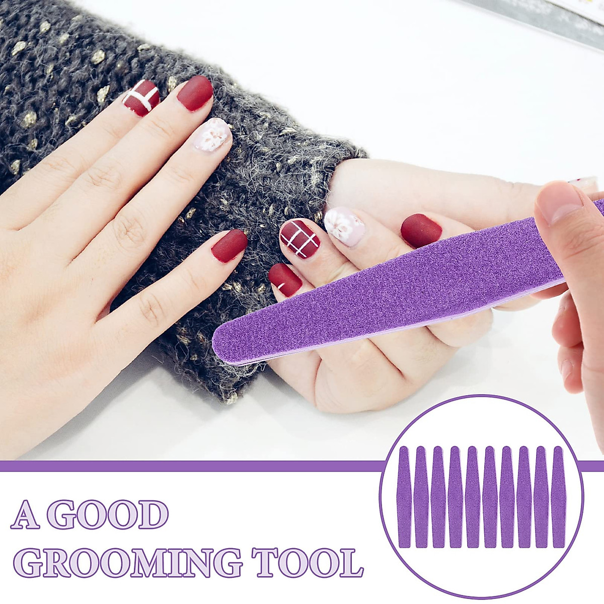 COHEALI 10pcs Nail Polish Pedicure Nail Files Nail Supplies Nail Tools Nail Care Nail Trimming File Finger Nail Files for Men Purple High Elastic Sponge Foot Man Polishing File