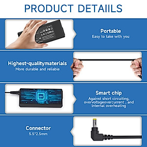 19V Power Cord for Westinghouse TV 24 32 40 42 46 inch, Charger for LD-2480, LD-3255VX, LD-4255VX, LD-4680, LD-4695, UW40TA2W, UW32SC1W, UW32S3PW, UW40TC1W Monitor Power Supply