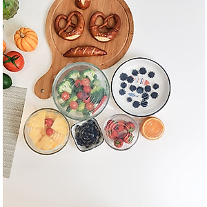 Kangbet Silicone Stretch Lids,Food Grade Silicone BPA Free Flexible Reusable Food Storage Silicone Covers for Bowls Cups Fruits Microwave Dishwasher Safe,6 Sizes 12 Packs