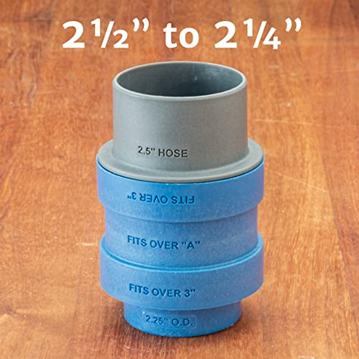 Dust Right Stacking Dust Port Adapter Set (3-Piece) – Interchangeable Vacuum Adapter for Dust Collection Hose & Tools – Glass Reinforced Polypropylene Dust Collectors for Woodworking