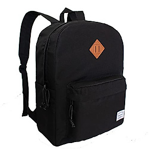 Lightweight Backpack for School, Kabanmate Large Capacity Water Resistant Classic Bookbags Casual College Daypack for Men Women Teen Girls Boys, Black