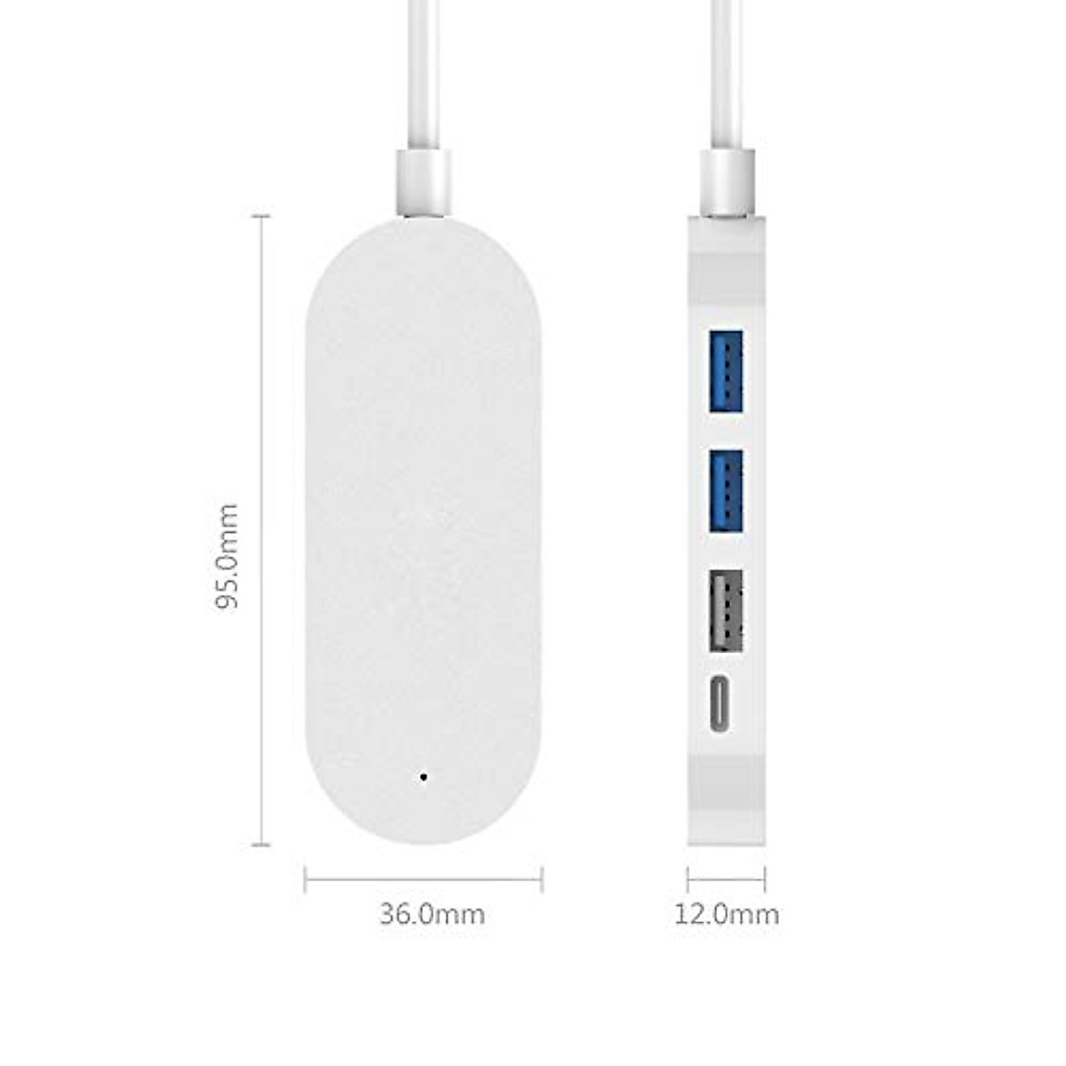 SJYDQ One for Four Multi-Port Hub，Type-c to USB3.0 Splitter for MacBook Hub Extension USB-c Converter (Color : White)